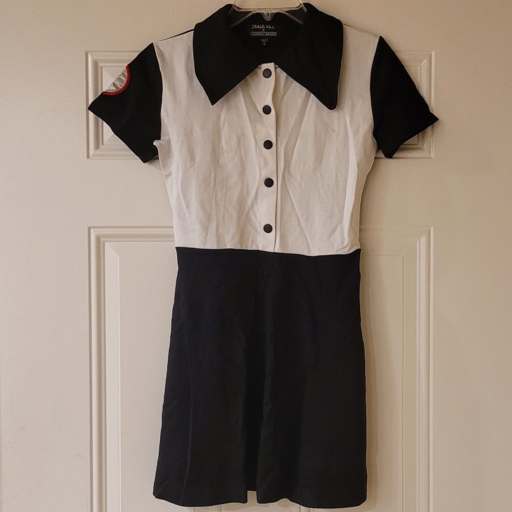 Dollskill X Marilyn Manson Short Sleeve Collar Dress - Gem